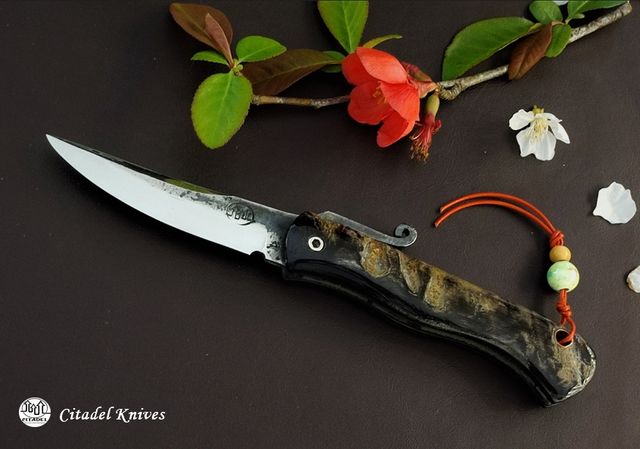 Citadel Trey Sneng Horn- Friction Folding Knife. - DepDep